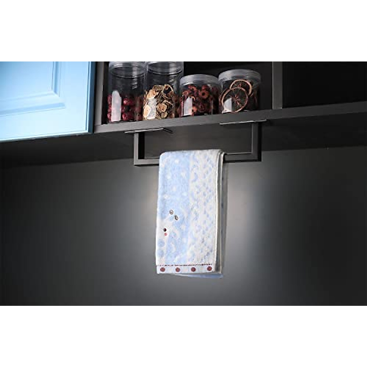 Vanloory Bathroom Towel Bar Self Adhesive, No Drilling Towel Rack Easy to Install, Hand Towel Holder Made of Premium Stainless Steel Sticky on Hand Towel Hanger for Kitchen, Toilet.(12IN, Black)