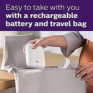 Philips AVENT Double Electric Breast Pump Advanced, with Natural Motion Technology, with Clear Natural Response Baby Bottles, White Pump, Gray Bag, Pouch, and Belt, SCF394/62