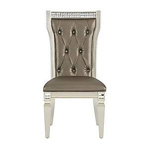 Wycian Kitchen Counter Height Chairs, Patio Dining Chairs 2PCS Wood Champagne Seat Height 18.5" Living Room Bedroom Dining Rooms Garden