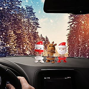 ikasus Shaking Head Toys Car Ornaments Cute Christmas Bobblehead Nod Dolls Car Dashboard Decor Cute Santa Claus Figurine Christmas Party Bobble Head Statue Desktop Ornaments Car Interior Accessories
