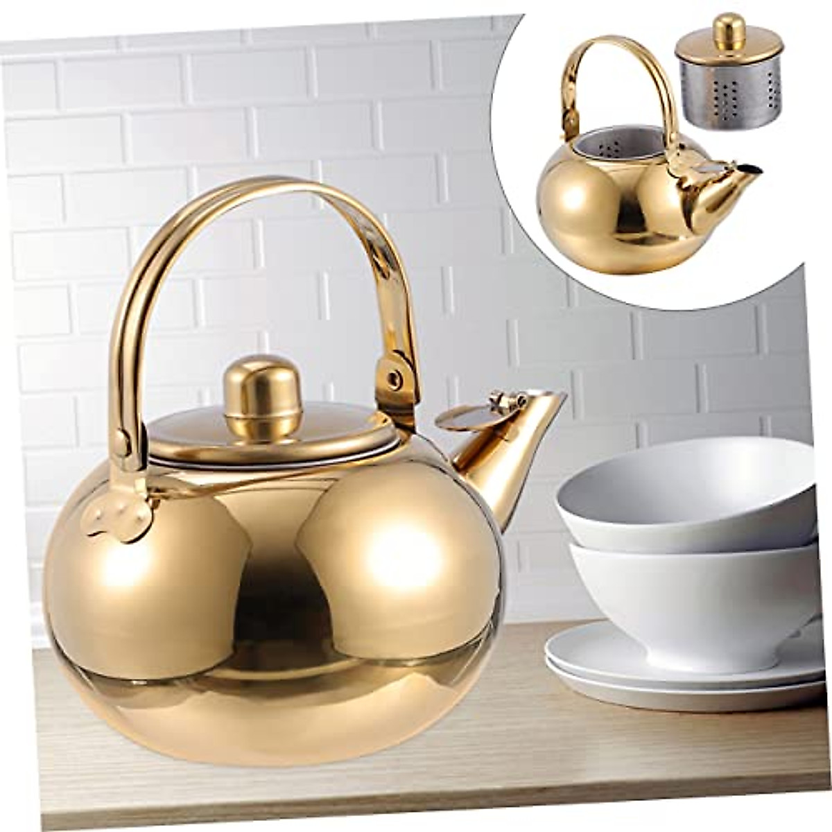 HOLIDYOYO Stainless Steel Pot Whistling Stovetop Kettles Supply Boiling Tea Kettle Infuser Whisle Hot Water Kettle Bowls Espresso Machine Espresso Mug Brew Lid Coffee Maker Thicken Teakettle