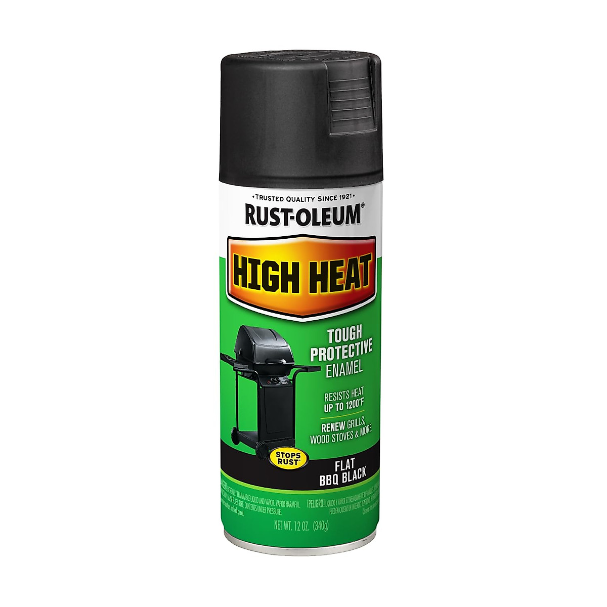 Rust-Oleum 7778830 High Heat Spray Paint, 12 Ounce, Bar-B-Que Black, 12 Fl Oz