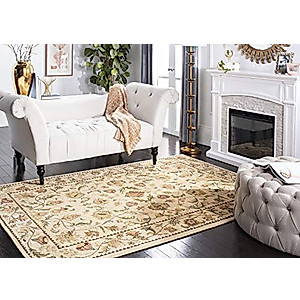 SAFAVIEH Bergama Collection 6' x 9' Ivory / Ivory BRG161B Handmade Oriental Premium Wool Area Rug