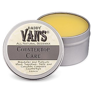 Daddy Van's® All Natural Beeswax Countertop Care for Soapstone, Slate, Concrete Composite and Butcher Block Counter Tops - Food Safe, Chemical-Free and Non-Toxic - 6 Oz. Tin