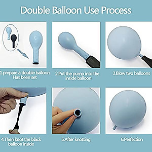 Dusty Blue Balloon Garland Blue White Balloon Arch Double Stuffed Latex Balloons Slate Blue Balloon Garland Kit For Baby Shower Birthday Wedding Anniversary Party Decorations