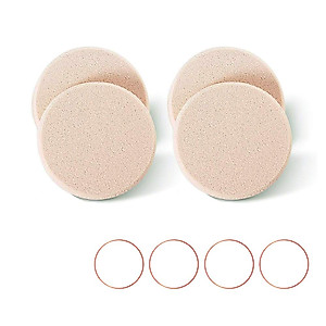 KOOBA 4pcs Round Makeup Sponges Supplement, Beauty Face Primer Compact Powder Puff, Blender Sponge Replacement for Cosmetic Flawless Foundation, Sensitive and All Skin Types