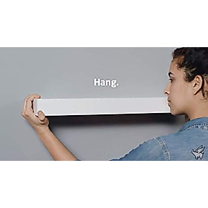 HIGH & MIGHTY 515607 Modern 24" Floating Shelf Holds up to 20lbs, Easy Tool-Free Dry Wall Installation, Flat, Retail Packaging, White