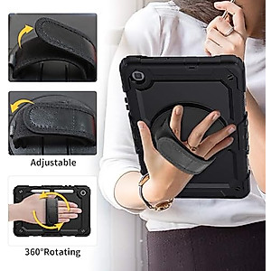 Herize S6 Lite Case 2024/2022/2020 with Screen Protector Pen Holder | Heavy Duty Shockproof Protective Cover W/Shoulder Strap