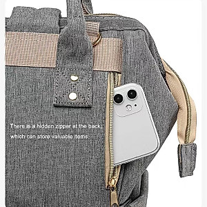 Meinkora Baby Diaper Bag Backpack, Multifunction Baby Diaper Bags, Dad Mom Travel Backpack Diaper Bag for Baby Boys Girls (Grey)