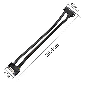 GELRHONR 22Pin SATA Power Extension Cable,22 Pin（7+15） Sata Male to Female Data and Power Combo Extension Cable with Locking Latch,for HDD,SSD,Optical Drives, DVD Burners, PCI Cards-0.3M(6Gbps/s)