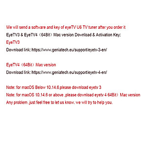 EyeTV GT-1U620160701 U6 Pocket-Sized HDTV Tuner Stick for Apple MacBook Series