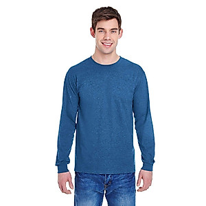 Adult 5 oz. HD Cotton™ Long-Sleeve T-Shirt 3XL RETRO HTHR ROYAL