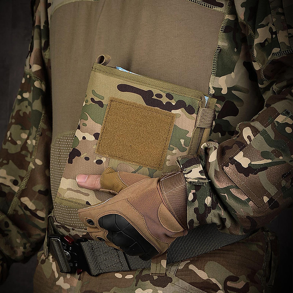 LIANXUE Tactically Map Storage Bag Outdoor Foldable Sundries Pouch Map Protector Weatherproof Map Case Hiking Accessories Oxs Cloth+Waterproof TPU