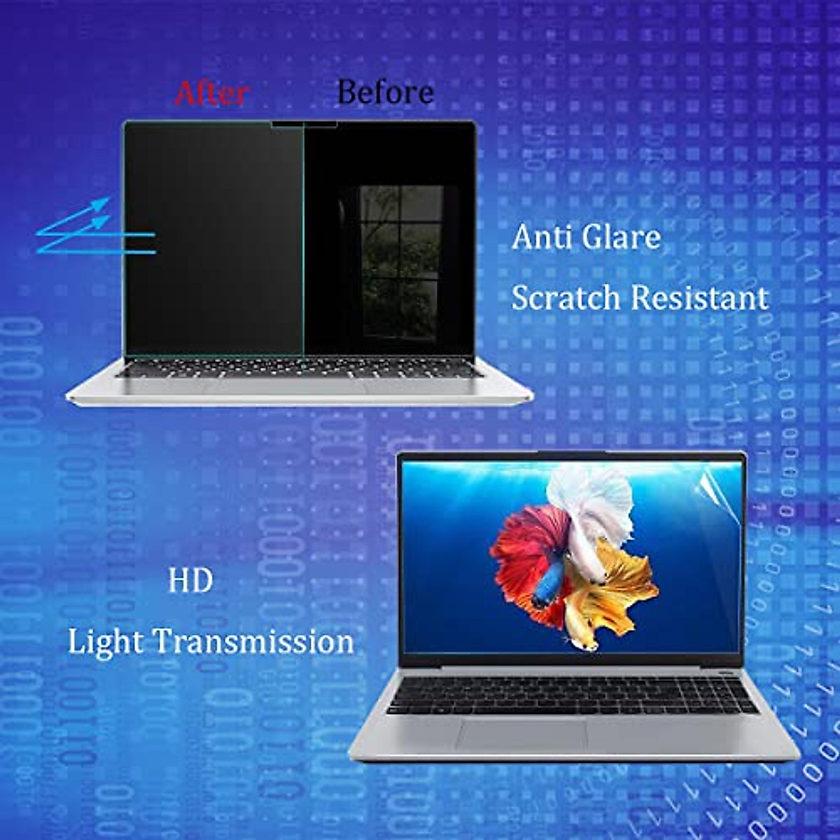 i-Tensodo 2 Pack 14 inch Anti Blue Light(Matte) Screen Protector for Dell Inspiron 7420 7425 Multi-Touch 2-in-1 Laptop, Dell Inspiron 14 5420 5425 2-in-1 Touchscreen Laptop, Blue Light Blocking & Anti Glare Screen Filter