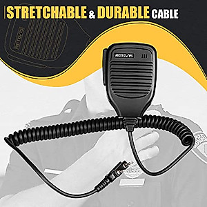 Retevis Shoulder Speaker Mic 2 Pin Walkie Talkie Speaker Microphone Compatible with Retevis H-777 RT21 RT22 RT68 RT86 RT85 RT22S RT19 RT17 Baofeng UV-5R UV-82 888S Arcshell AR-5 2 Way Radio(1 Pack)