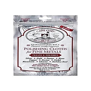 Cape Cod Polish Co Metal Polishing Cloths Foil Pouch 0.53oz, Stainless Steel