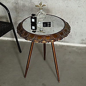 YDXNY Side Table Living Room Leisure Small Table Small Tea Table Round Iron Metal Lace Table (Size : 40x40x62cm)
