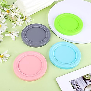 4pcs Round Lids Replacement, Can Lids Covers for Ninja Creami NC301/NC300/NC299AMZ Series Ice Cream Containers Plastic Lids for Ice Cream Cups, 4 Colors, Container Not Included