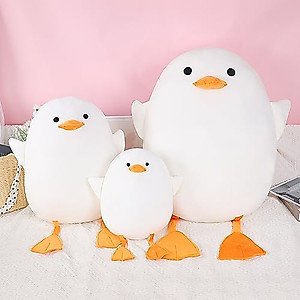 MELECERi White Duck Plush Toy Stuffed Animals Hugging Duck Plush Cute Plushies for Girls and Boys 13.7"