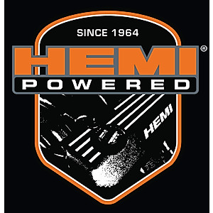 Men's Hemi Powered T-Shirt Black Short Sleeve Crew Neck Shirt (2X, Black)