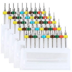 WayinTop 50pcs PCB Drill Bits Set Spiral Flute Carbide 0.3mm-1.2mm for Print Circuit Board Stone Dremel Jewelry CNC Engraving (5PCS Each)