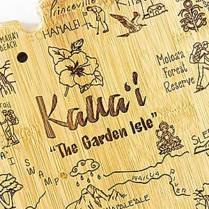 Totally Bamboo Destination Kauai Serving and Cutting Board, Includes Hang Tie for Wall Display