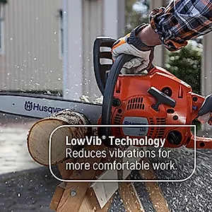 Husqvarna 120 Gas Powered Chainsaw, 38-cc 1.8-HP, 2-Cycle X-Torq Engine, 16 Inch Chainsaw with Automatic Oiler, For Wood Cutting, Light Felling and Limbing