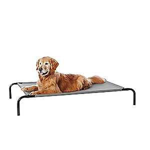 Amazon Basics Cooling Elevated Dog Bed with Metal Frame, Large, 51 x 31 x 8 Inches, Grey