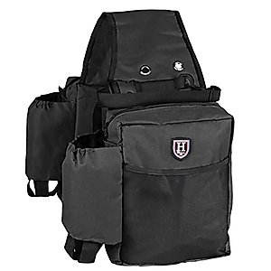 Harrison Howard Equestrian Western Saddle Bag for Horses Black