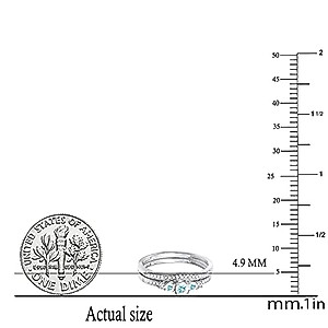 Dazzlingrock Collection Round Aquamarine & White Diamond Classic 5 Stone Wedding Ring Set for Women in 10K White Gold, Size 7