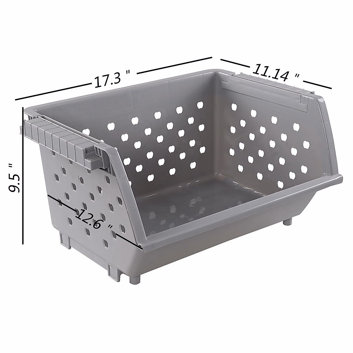 EudokkyNA 4 Pack Stackable Storage Basket, Large Stacking Baskets