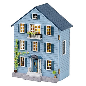Flever Dollhouse Miniature DIY House Kit Creative Room with Furniture for Romantic Valentine's Gift (Molan House)