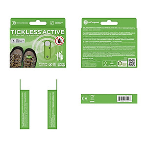 Tickless Active | for Outdoor activites | Ultrasonic Tick Repeller for All Ages - Green