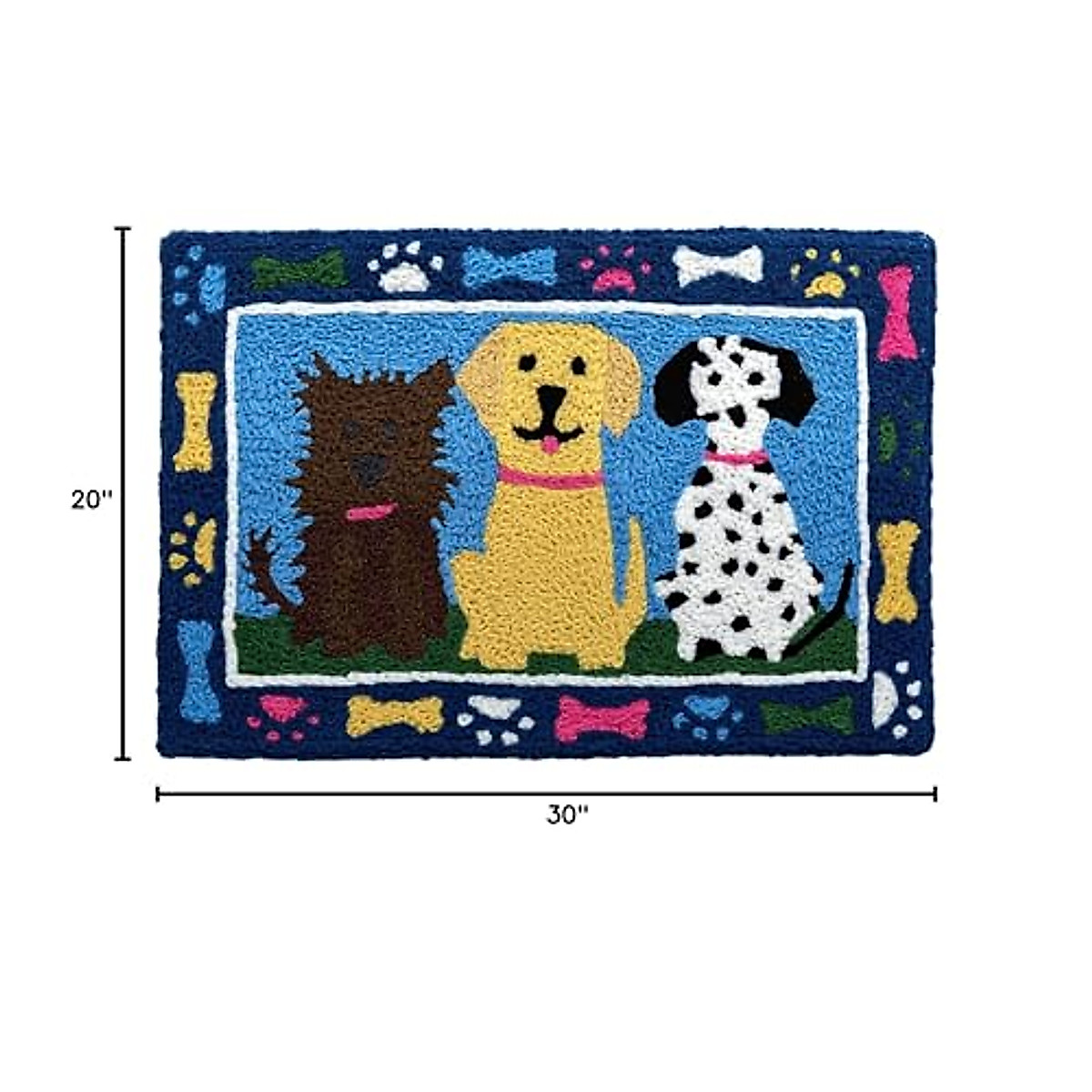Puppy Gang Jellybean Accent Rug with Dogs Rug 20"x30" Doormat