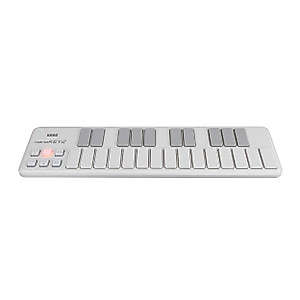 Korg nanoKEY 25-Key Slim-Line USB MIDI Controller (White) Bundle with Closed-Back Studio Monitor Headphones and 4-Port USB Hub (3 Items)