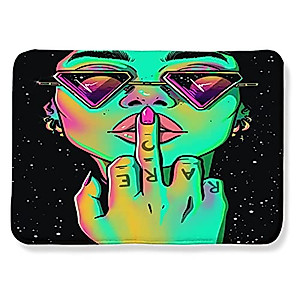 ZGH 3x5 Ft Super Soft Indoor Modern Area Rug Rugs for Living Room Bedroom Cool Psychedelic Girl with Glasses 60x39 Inch Rug