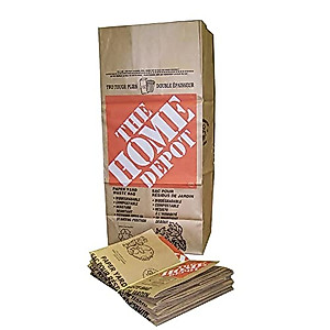 Home Depot Heavy Duty Brown Paper 2-Ply, 30 Gallon Lawn, Leaf, Yard Waste Bags Value Bundle – Great for Home and Garden (6 Total Bags included)