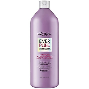 L’Oréal Paris EverPure Moisture Sulfate Free Conditioner for Color-Treated Hair, Rosemary, 33.8 Fl; Oz