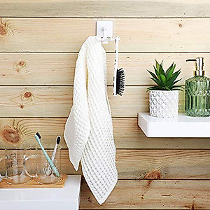 8 Pieces 360 Rotating Folding Hook Multipurpose Hanging Utensil Holder Hook 180 Degrees Vertical Flip Self Adhesive Hook Utensil Rack with 6 Hooks for Kitchen Bathroom Cabinet Towel, Black, White