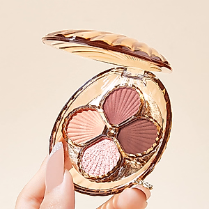MeiPlumLai Shell Eyeshadow Palette,4 Colors Matte Shimmer Palette, Cute Shell Shape Long-lasting Eye Glitter Eye Shadow Make Up, Naturing-Looking, Ultra-Blendable Professional Makeup