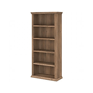 Bush Furniture Yorktown Tall 5 Shelf Bookcase, Reclaimed Pine