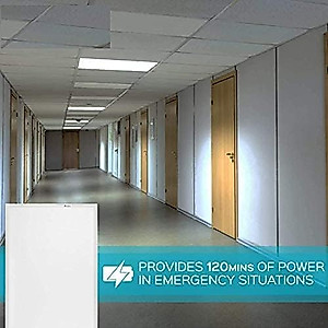 LED ENERGY PLUS 2X4 LED Flat Panel Light with Emergency Battery Backup, 50W 3000K/4000K/5000K, 0-10V Dimmable, 6500 Lumens, LED Drop Ceiling Lights, 100-277V, DLC UL Listed(2Pack)