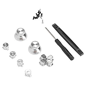 Game Controller Buttons Replacement Kit, Practical Concave and Convex Design D Pad Replacements Kits Comfortable Reduce Thumb Fatigue for Game Controller (Silver)