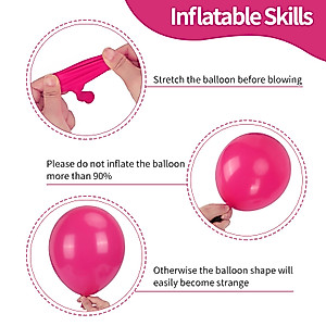RUBFAC 65pcs Hot Pink Balloons 12 Inch Magenta Confetti Balloon for Valentine's Day Girls Theme Birthday Party Decorations Baby Shower Bridal Shower