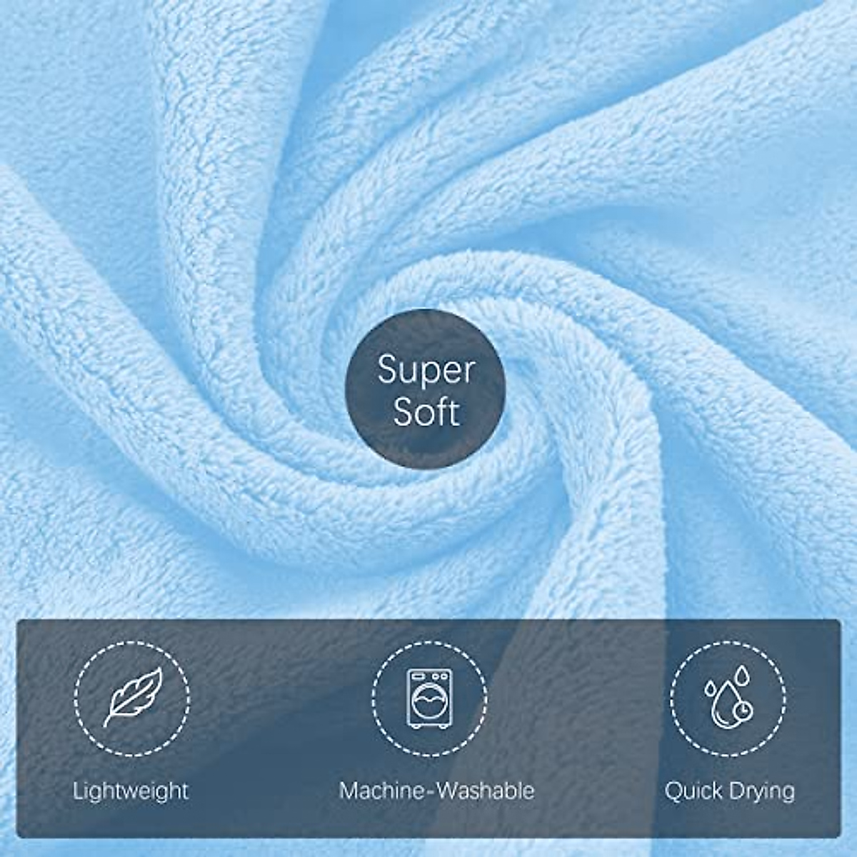 TENSTARS Silk Hemming Hand Towels for Bathroom Clearance - Quick Drying - Ultra Soft Microfiber Absorbent Towel for Bath Fitness, Gym, Shower, Hotel, and Spa - 16x28 Inch | Set of 6, Aquamarine