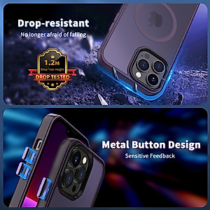 CACOE Magnetic Case for iPhone 13 Pro Max 6.7 inch-Compatible with MagSafe & Magnetic Car Phone Mount,TPU Thin Phone Cases Cover Protective Shockproof Anti-Fingerprint(Dark Purple)