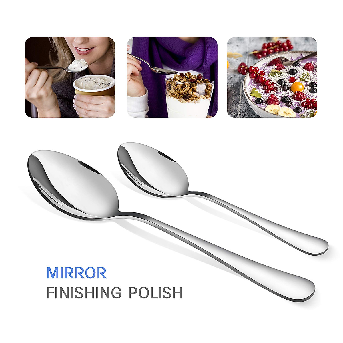 Teivio 24 Piece Silverware Set, Flatware Utensils Set Mirror Polished, Dishwasher Safe Service for 4, Include Knife/Fork/Spoon/Steak Knife/Wire Mesh Steel Cutlery Holder Storage Trays (Black Tray)