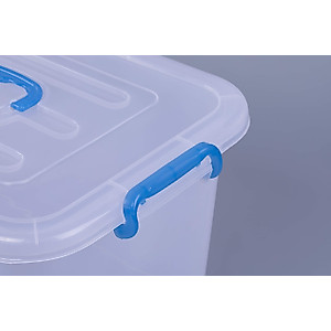 Basicwise Large Clear Storage Container with Lid and Handles