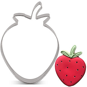 LILIAO Strawberry Cookie Cutter - 2.6 x 3.5 inches - Stainless Steel