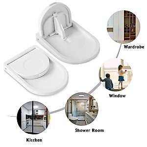 Sliding Glass Door Lock - 4 Pack Safety Slide Window Locks for Patio, Closet, Shower, Window, Wardrobe, Kitchen Cabinet with No Screws or Drills by VENMATE(4 Pack)